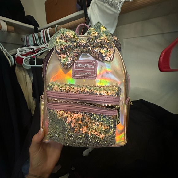 Loungefly | Bags | Loungefly Iridescent Gold Sequin Backpack | Poshmark